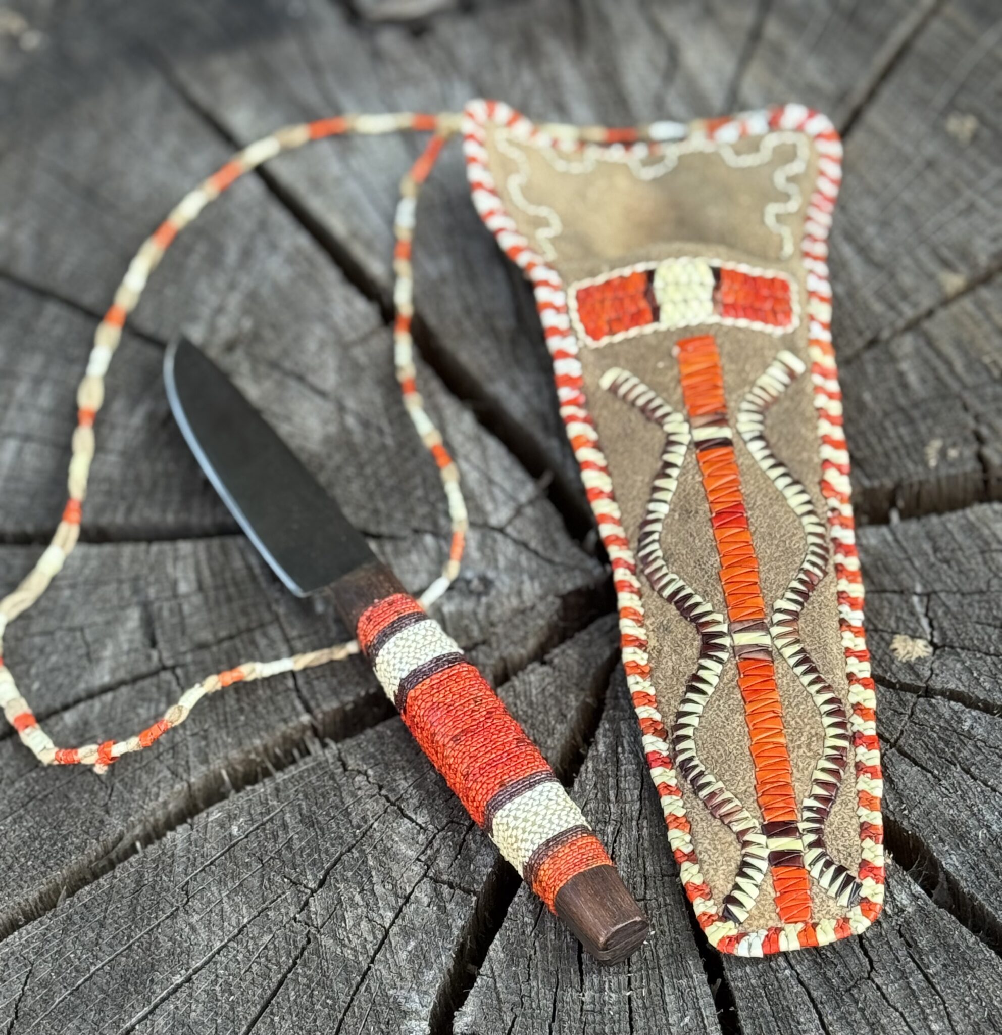 Ottawa Quilled Neck Knife – Cabin Creek Muzzleloading